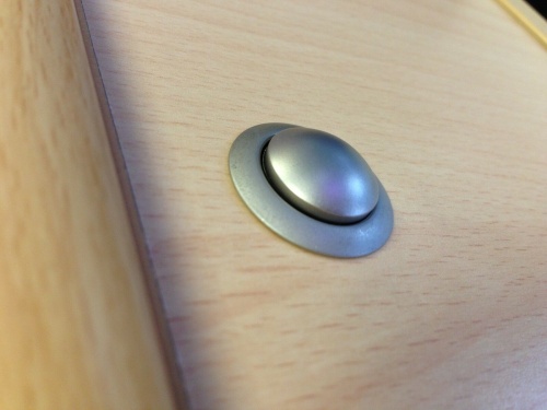 Mini Nickel Silver Push Button Door Catch For Campervans, caravans & motorhomes